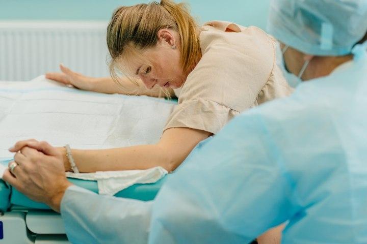 Pregnant Woman Pushing In Labor