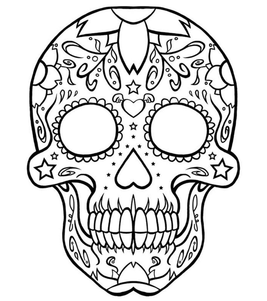 Free Skeleton Face Coloring Pages