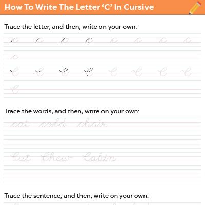 How To Write The Letter “C” In Cursive