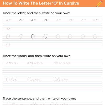 How To Write The Letter “O” In Cursive