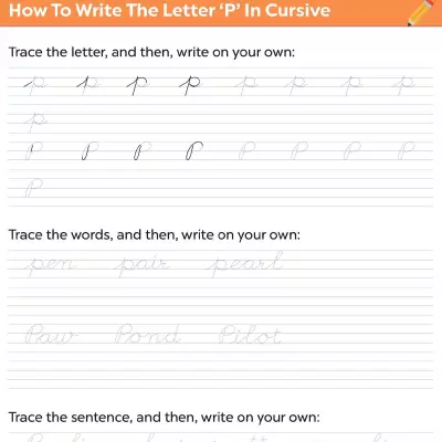 How To Write The Letter “P” In Cursive