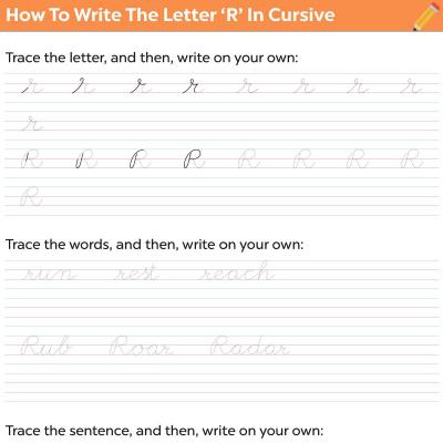 Cursive R Writing Worksheet | MomJunction