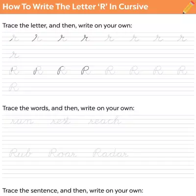 How To Write The Letter “R” In Cursive