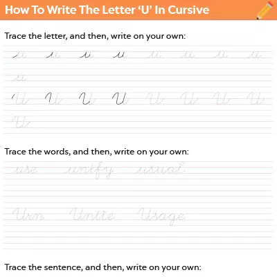 How To Write The Letter “U” In Cursive