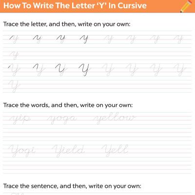 How To Write The Letter “Y” In Cursive