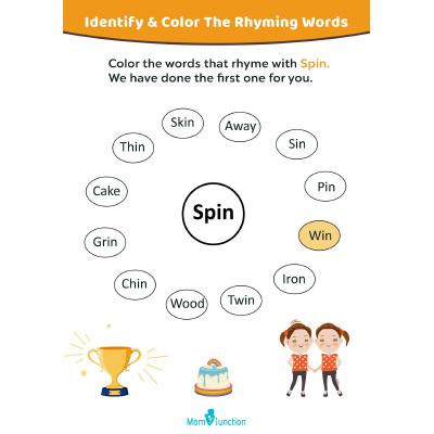Rhyming Word Coloring Pages