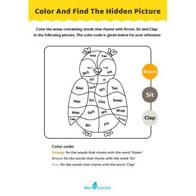 Color The Rhyming Words To Find The Picture