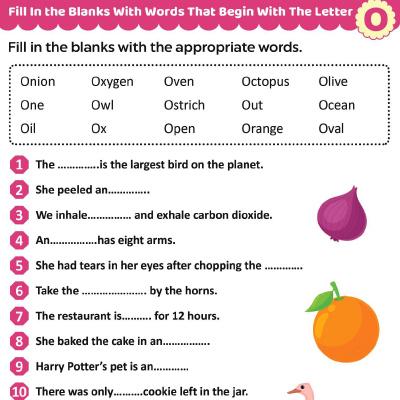 Complete The Sentences With Words That Start With "O"