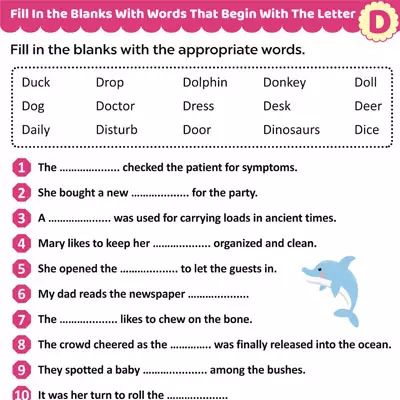 Complete The Sentences With Words That Start With "D"