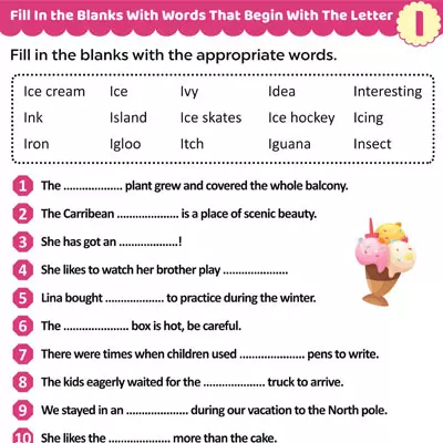 Complete The Sentences With Words That Start With "I"
