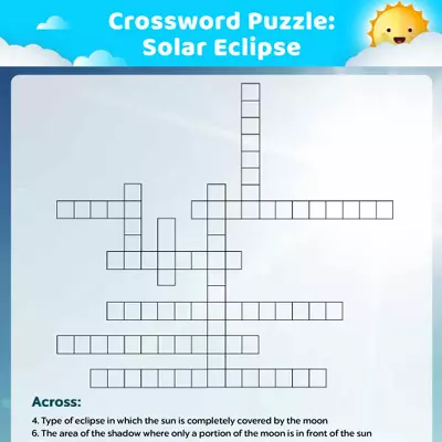 Solar Eclipse Worksheets: Crossword Puzzle
