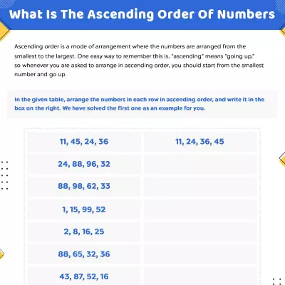 Arrange The Numbers In Ascending Order