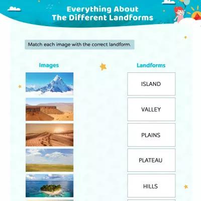 Different Landforms | Worksheet