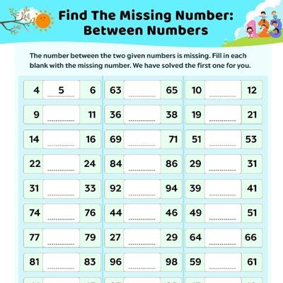 Find The Missing Number: Between Numbers