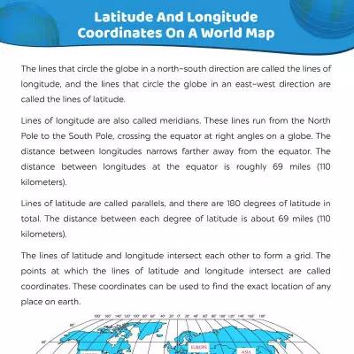 Longitude And Latitude Worksheets 4th Grade