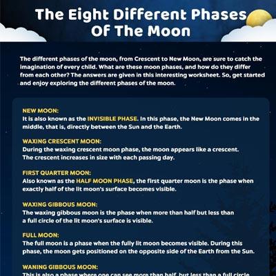 The Eight Different Phases Of The Moon | Worksheet
