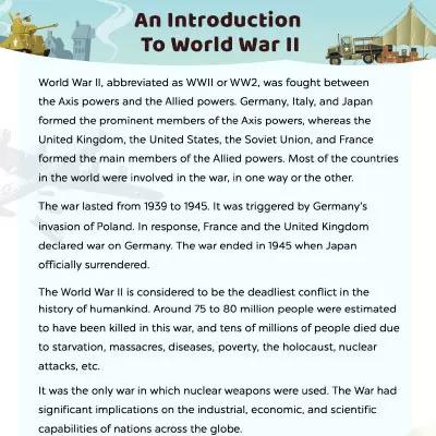World War 2 Worksheets: An Introduction | MomJunction
