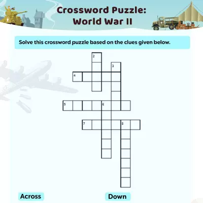World War II Worksheets: Crossword Puzzle