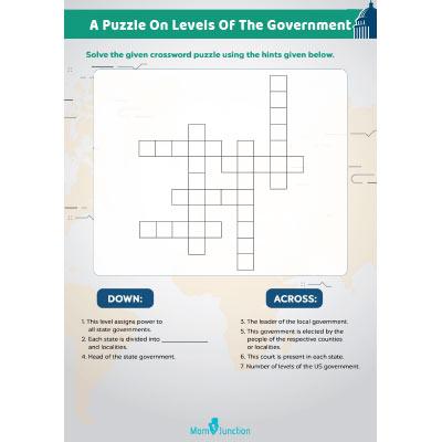 Puzzle On Levels Of The US Government Worksheet