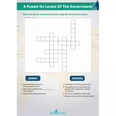 Levels Of The US Government: Puzzle For Kids