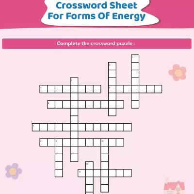 Crossword Puzzle: Different Types Of Energy