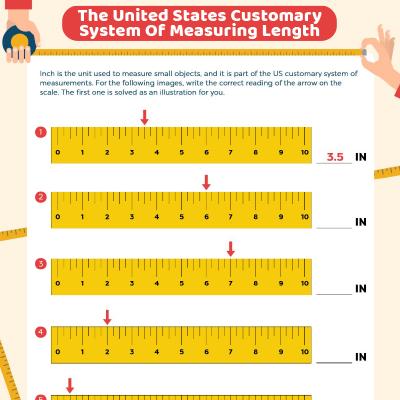 Measuring Worksheets: Distance In US Customary System