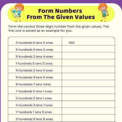 Place Value Worksheet: Guess The Number