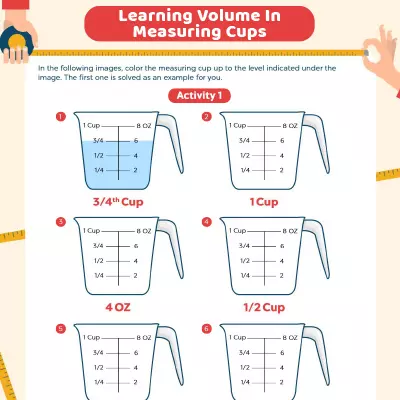 Measuring Cups Worksheets