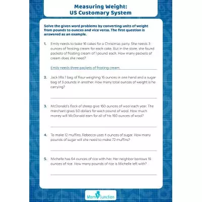 Pounds And Ounces Worksheet 50+ Measuring Weight Worksheets For 3rd