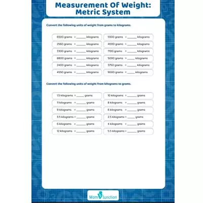 Kilograms To Grams Printable Conversion Chart For Weight Weights And