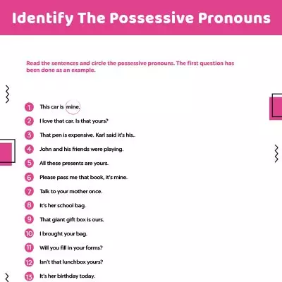 Possessive Pronouns Nouns Adjectives Form Questions For Elementary