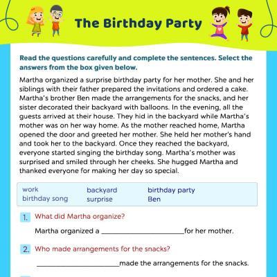 Reading Comprehension: The Birthday Party