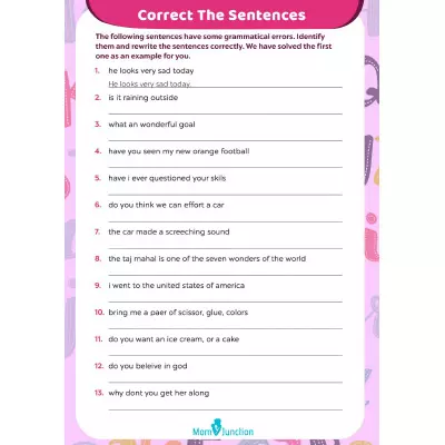 Find the one mistake in these sentences and correct them - English Grammar Exercise