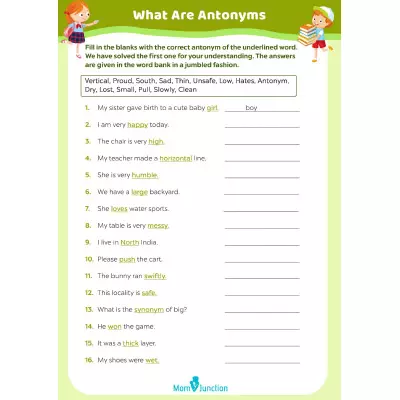 Select The Correct Antonyms