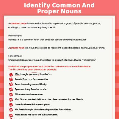 Recognize Common And Proper Nouns In The Sentence