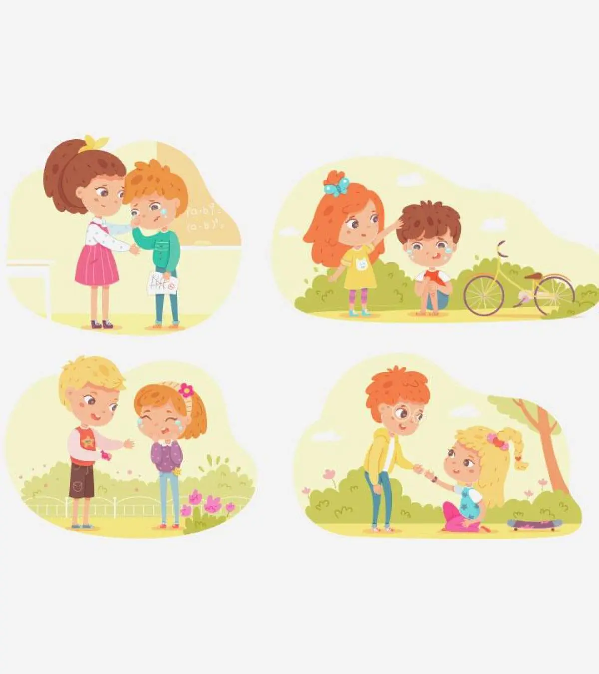 Kids Showing Kindness Clipart