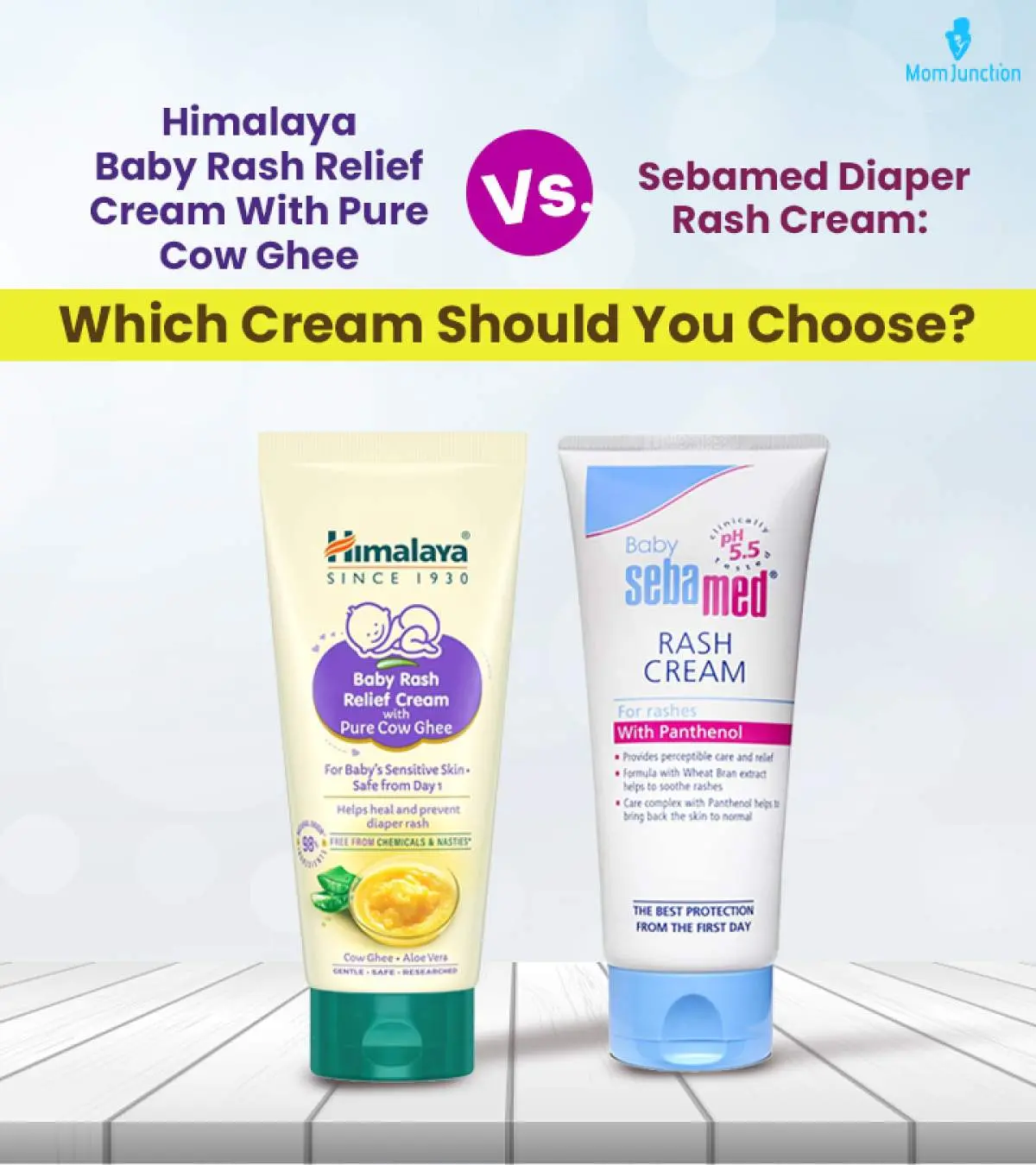 Himalaya Baby Rash Relief Cream With Pure Cow Ghee Vs. Sebamed Diaper ...